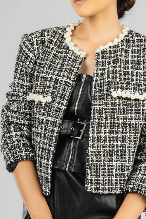 Blazer Tejido Perlas – MORITA MIA